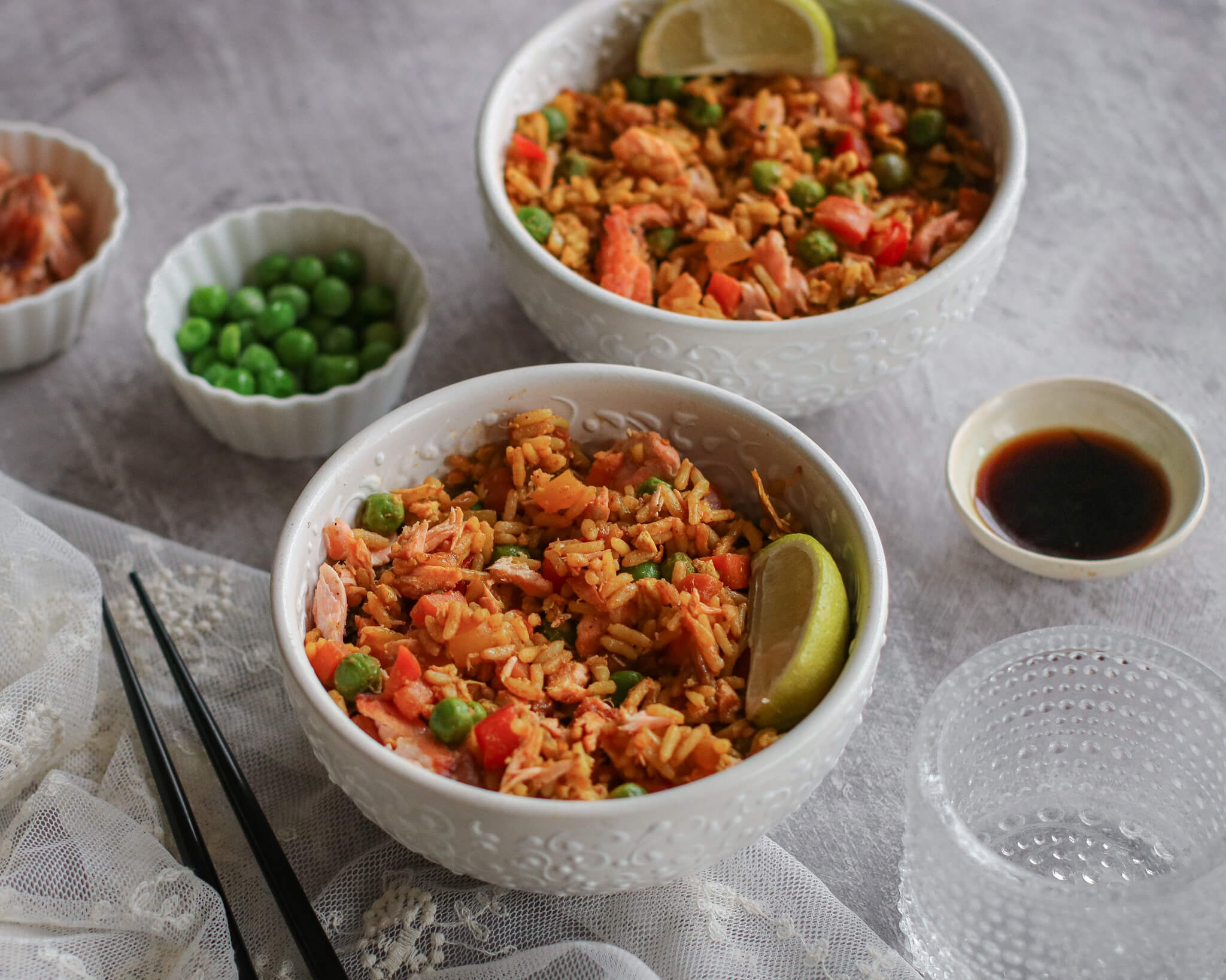 Kepti ryžiai su daržovėmis, lašiša - Skanauk su Aušra